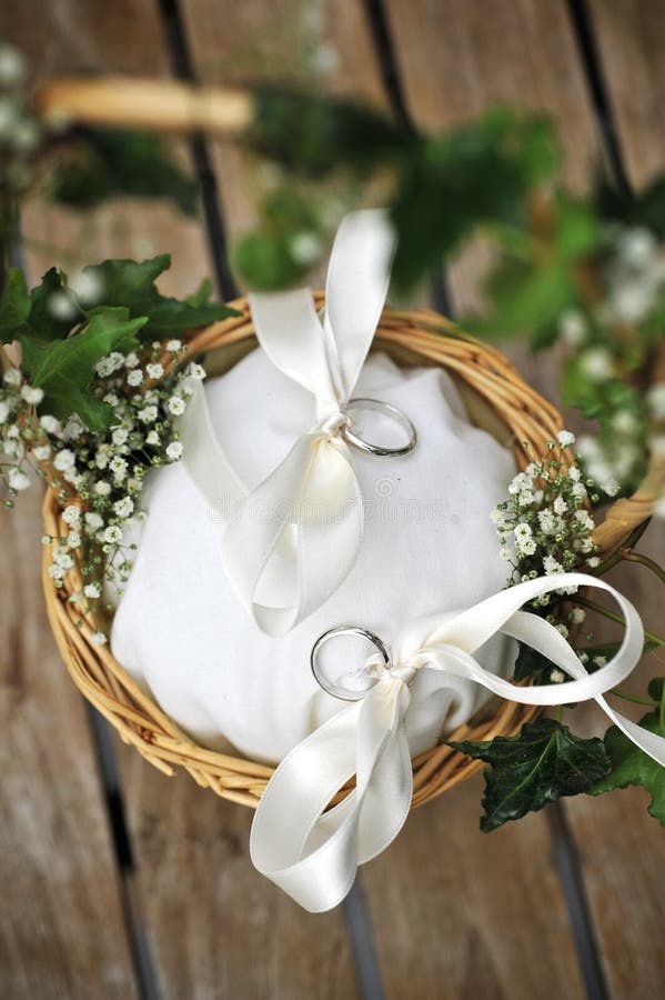 Wedding Ring Arrangement stock photo. Image of basket - 7862622
