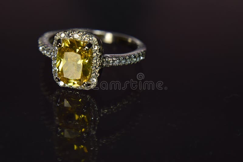 Wedding Ring it is a Beautiful, Expensive Yellow Diamond Ring Stock ...
