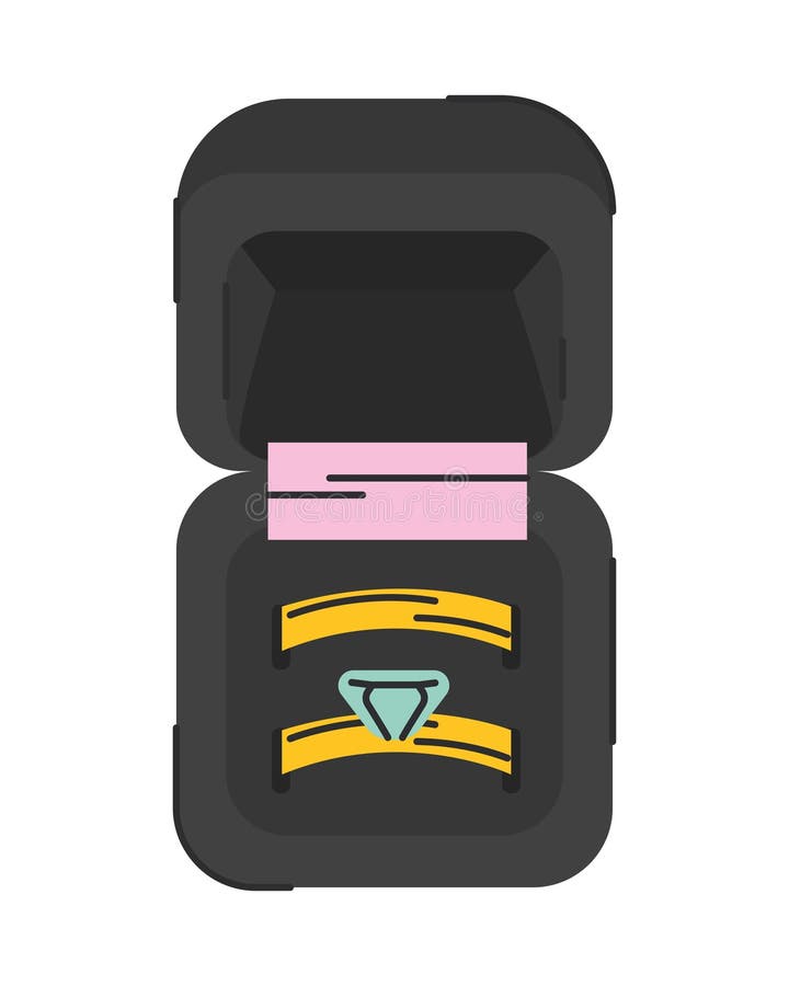 Wedding ring in box stock vector. Illustration of ring - 357607337