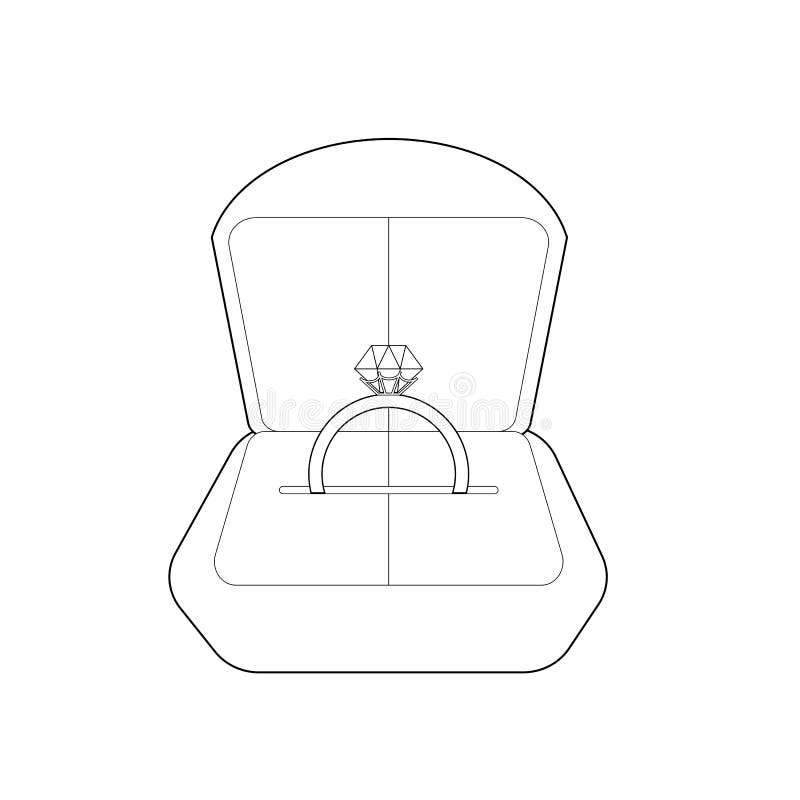 Engagement Ring Coloring Page Stock Vector - Illustration of circle ...