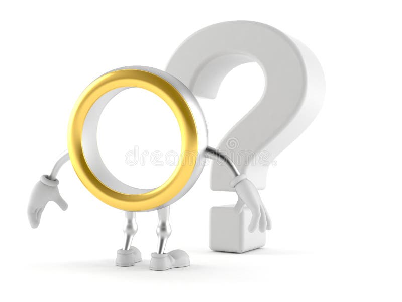 Wedding Ring Character Looking at Question Mark Symbol Stock ...