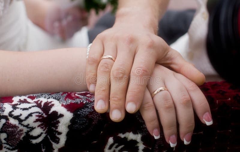 Wedding Ring on Couples Hand Stock Photo - Image of family, adult: 39357742