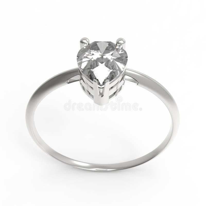 Wedding Ring with Diamond. 3D Rendering Stock Illustration ...