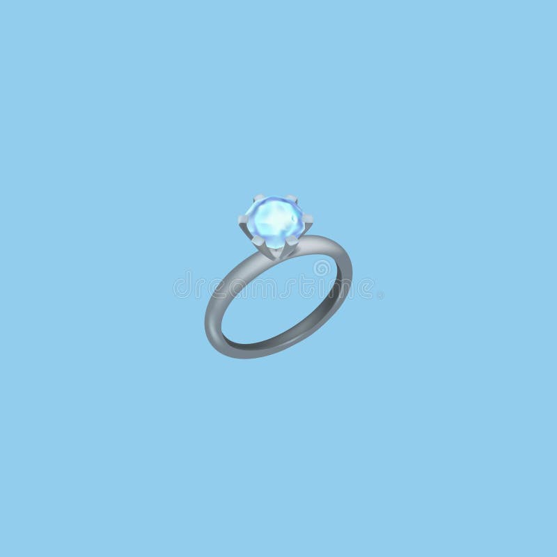 A Wedding Ring with a Diamond on it. Realistic 3d Icon Stock Vector ...
