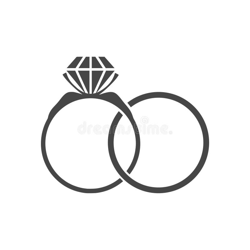 Wedding Ring with Diamond Simple Icon Stock Vector - Illustration of ...