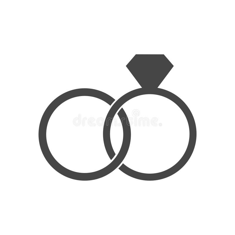Wedding Ring with Diamond Simple Icon Stock Vector - Illustration of ...