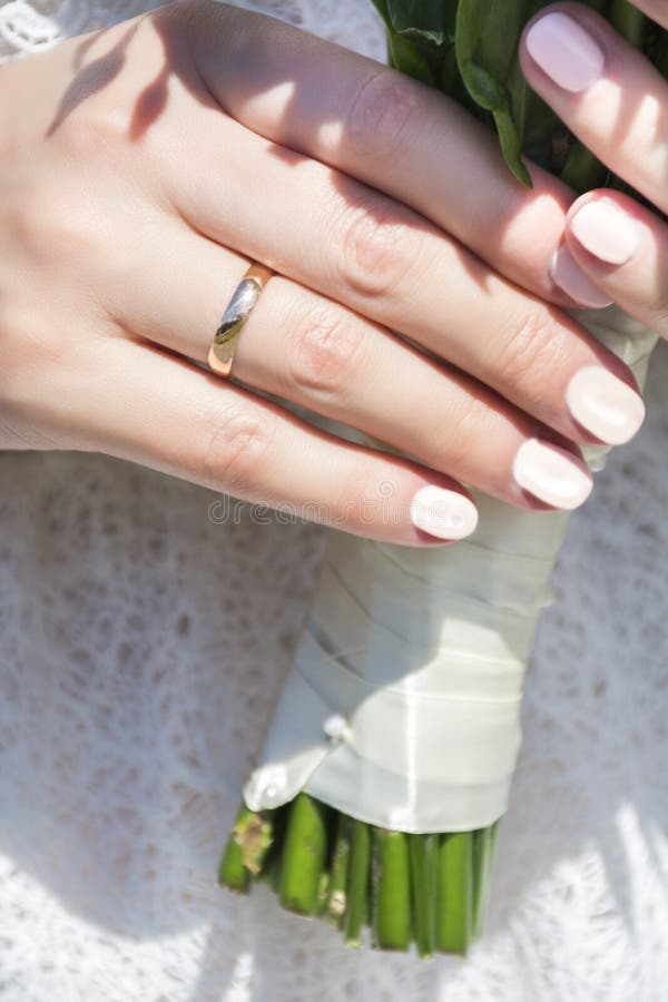 Wedding Ring on a Girl`s Finger Stock Photo - Image of love, country ...