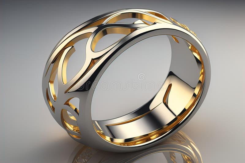 Wedding Ring. Golden and Silver Stock Illustration - Illustration of ...