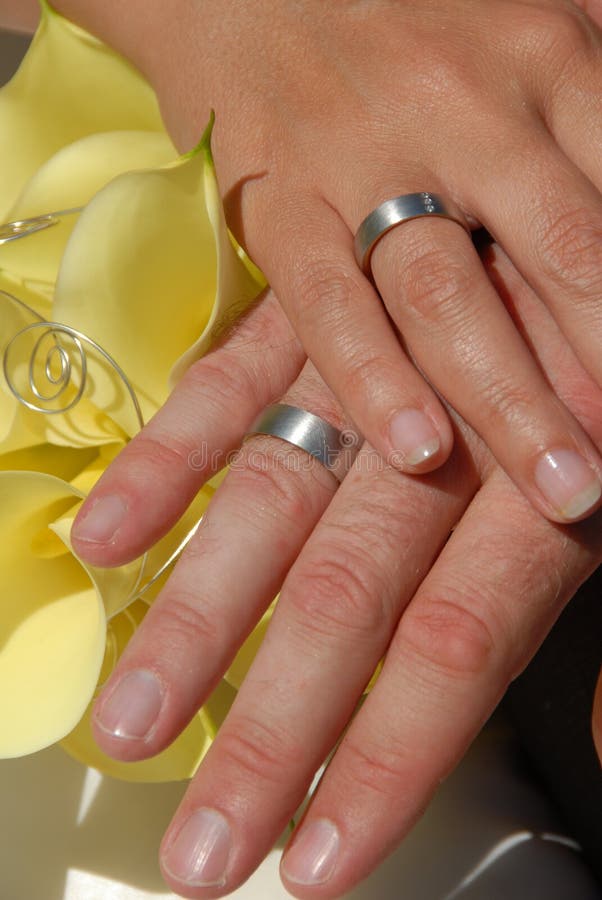 Hands with wedding rings stock image. Image of holding - 30163377