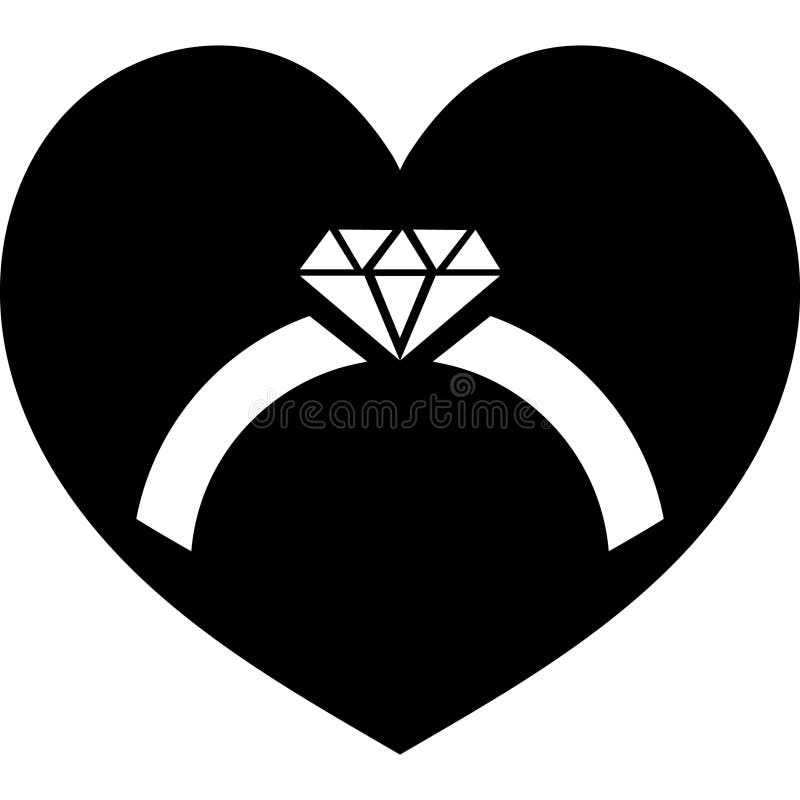 Wedding ring on a heart stock vector. Illustration of jewelry - 345884771