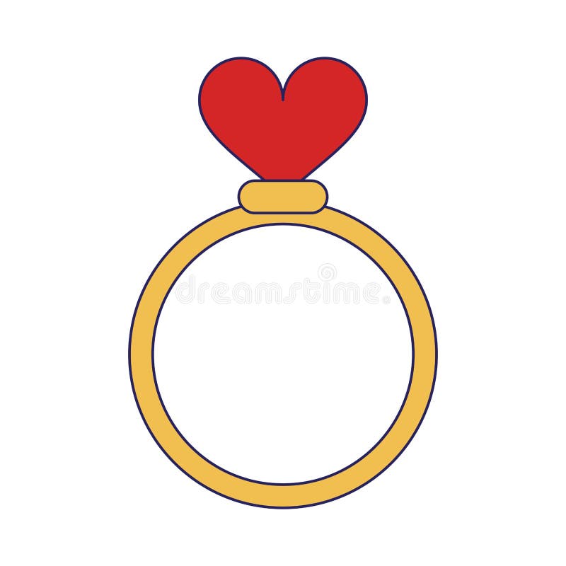Wedding ring with heart stock vector. Illustration of heart - 139977949