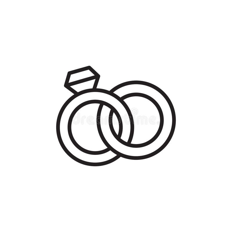 Wedding Ring Icon Outline Vector for Web Ui Stock Vector - Illustration ...