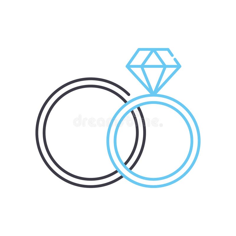 Wedding Ring Line Icon, Outline Symbol, Vector Illustration, Concept ...