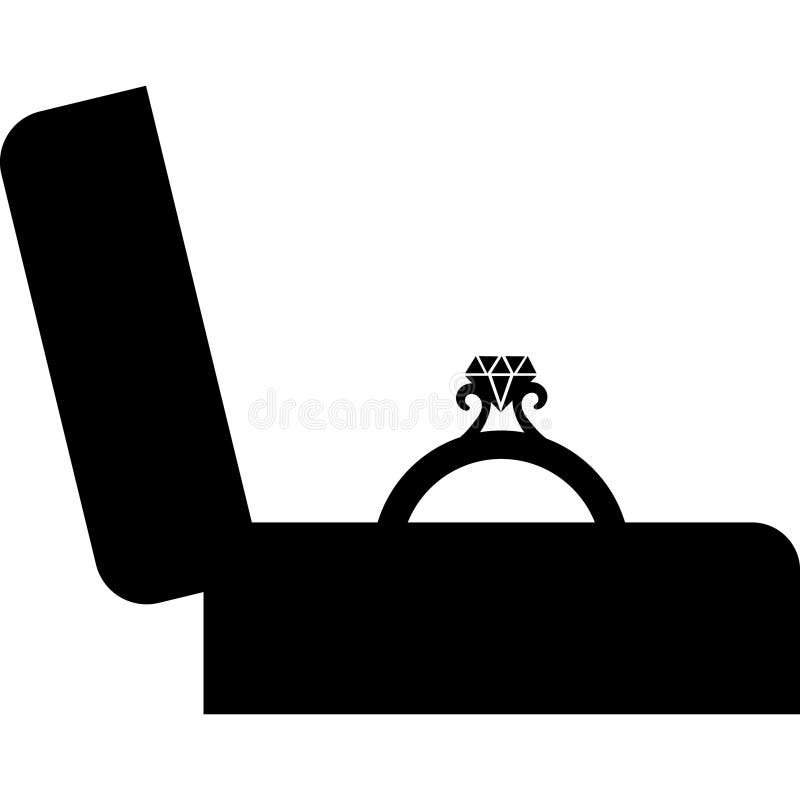 Wedding ring in luxury box stock vector. Illustration of isolated ...
