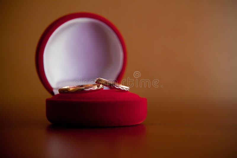 Wedding ring in red box stock image. Image of glamour - 17249349
