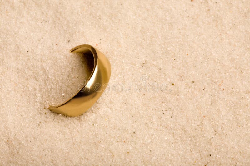 Wedding Ring in Sand stock photo. Image of single, jewelry - 6318750