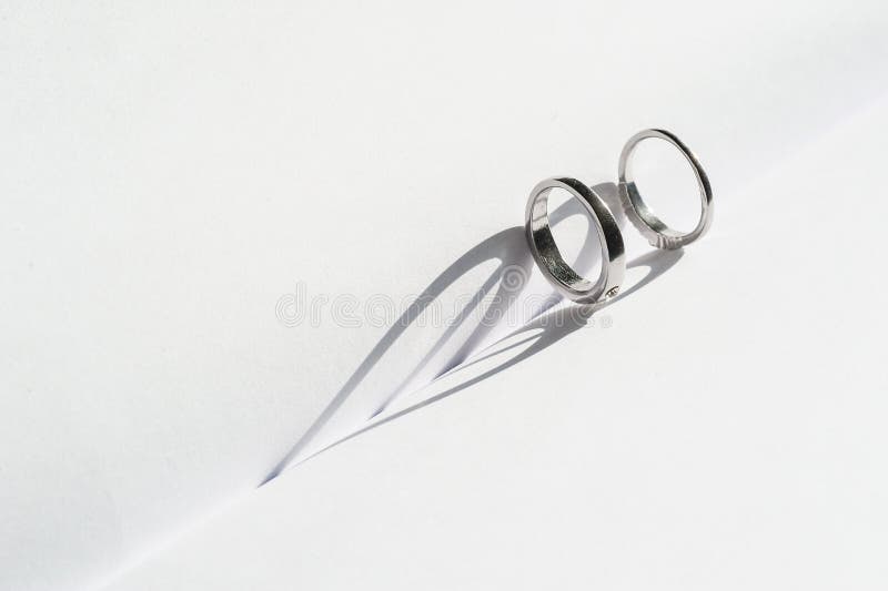 Wedding Ring with Shadow Shape Heart Stock Photo - Image of beautiful ...