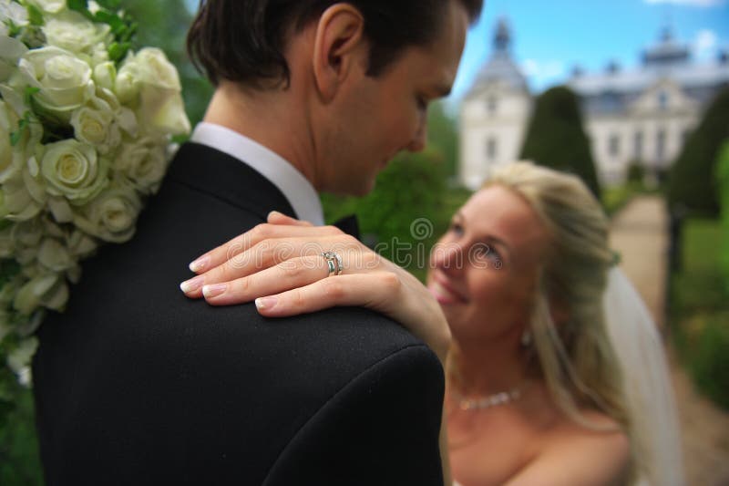 Wedding Couple by the sea stock photo. Image of pretty - 11806114