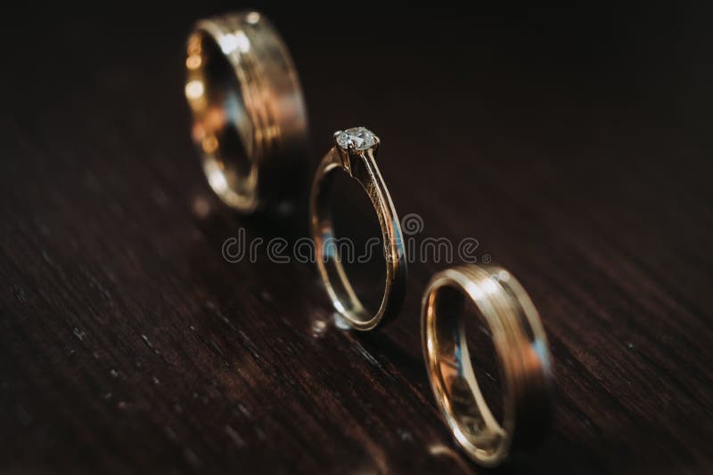 Wedding Ring Standing Macro Stock Photo - Image of young, urban: 254984416
