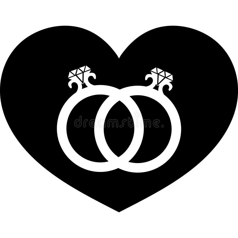 Wedding ring symbol love stock illustration. Illustration of heart ...