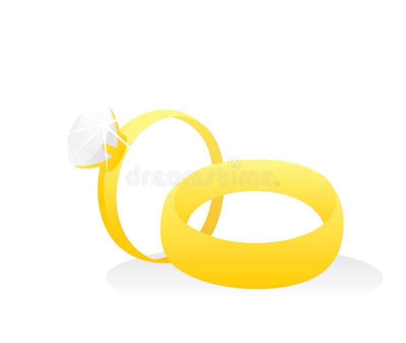 Two Gold Wedding Rings Stock Illustrations – 4,844 Two Gold Wedding ...