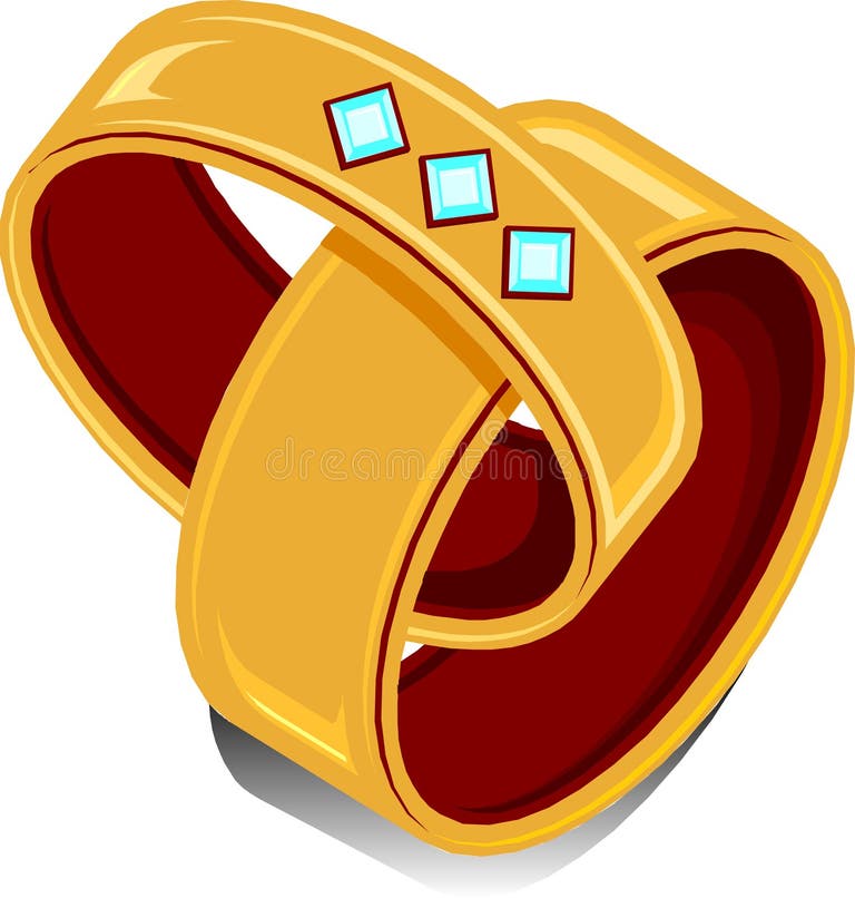 Linked Wedding Rings Drawing Stock Illustrations – 18 Linked Wedding ...