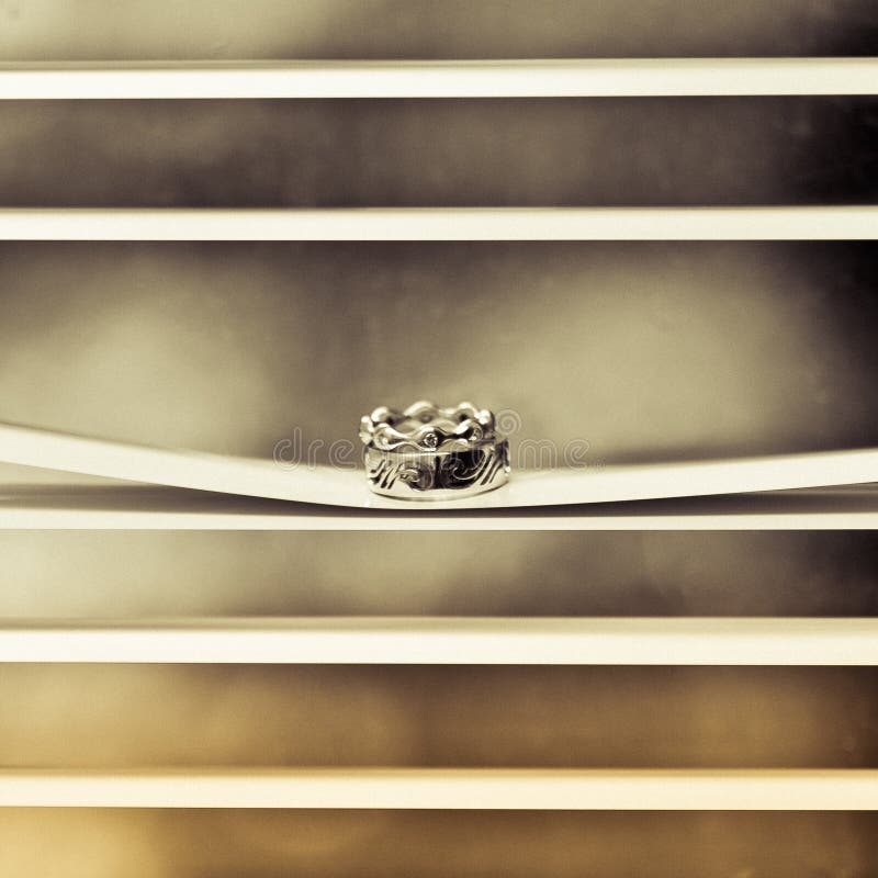 Wedding Rings on a Light Wooden Texture in a Blue Box. Wedding J Stock ...
