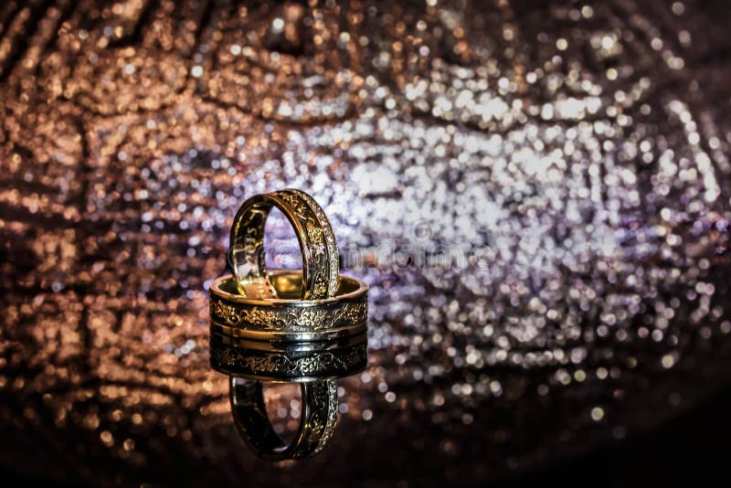 Wedding Rings on Abstract Background. Stock Photo - Image of ...