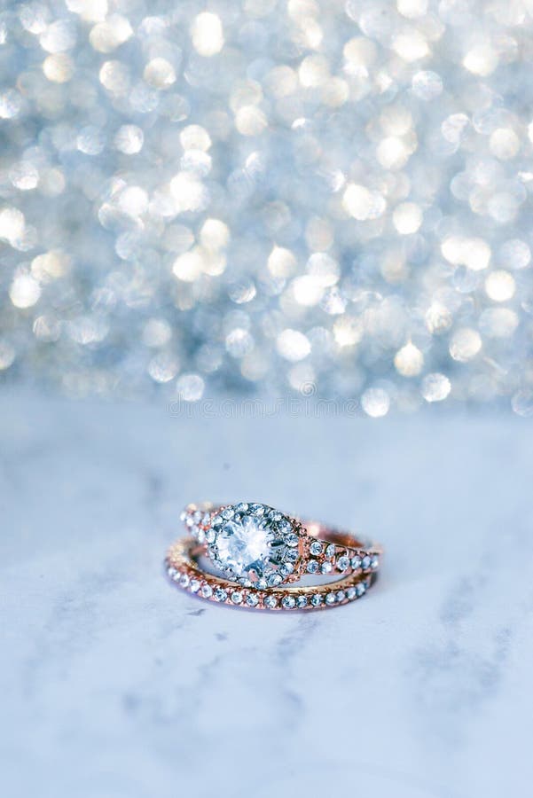 Wedding Rings Background. Engagement or Marriage Template Stock Photo ...