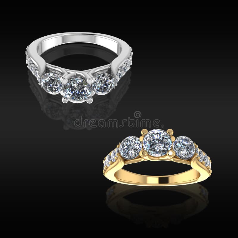 Wedding Rings on Black Background Stock Illustration - Illustration of ...