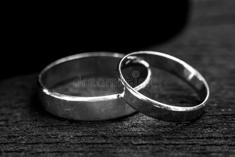 Wedding Rings. Black and White BW Picture Stock Image - Image of ...