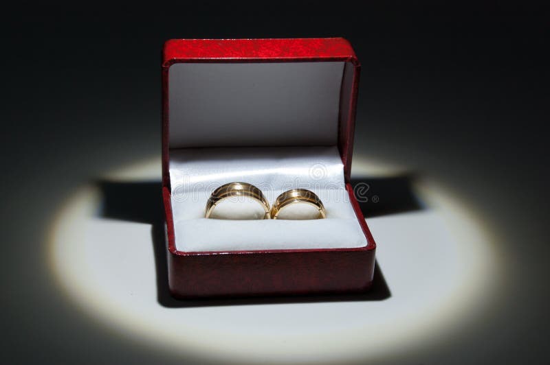Wedding Rings in a box stock image. Image of link, rich - 40603047