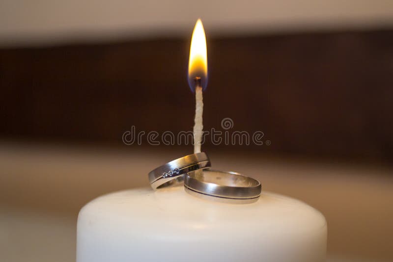 Wedding Rings on Candle in Fire Stock Image - Image of plan, blur: 88194483