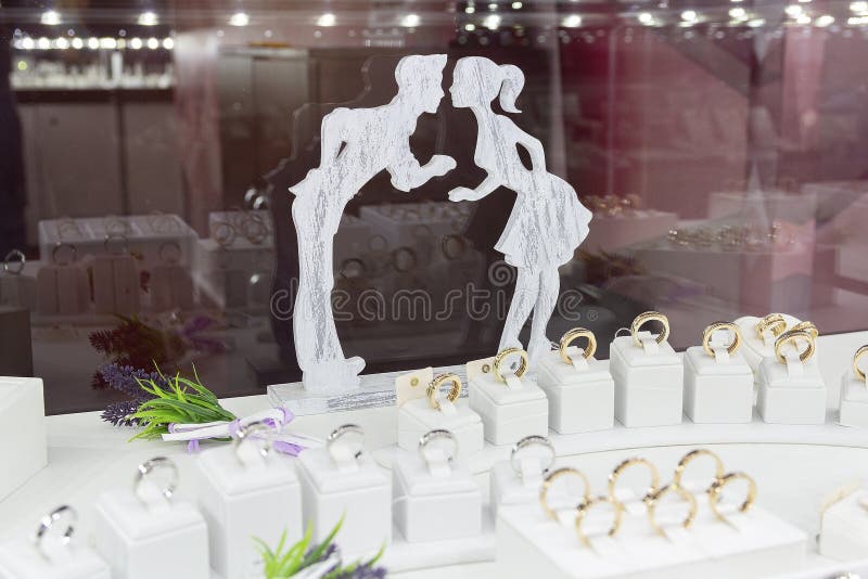 Wedding Rings on the Counter Store Stock Image - Image of design ...