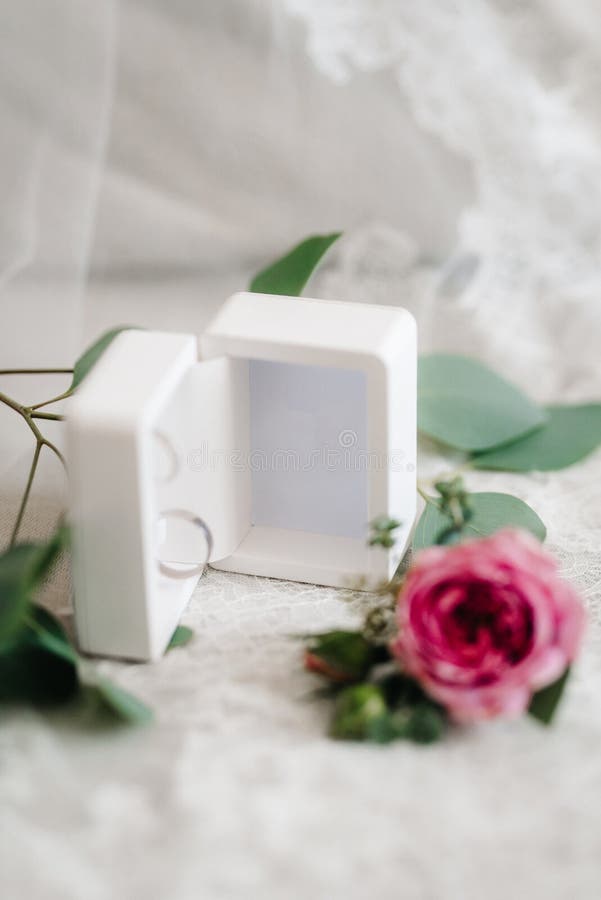 Wedding Rings with a Wedding Decor Stock Image - Image of couple, young ...