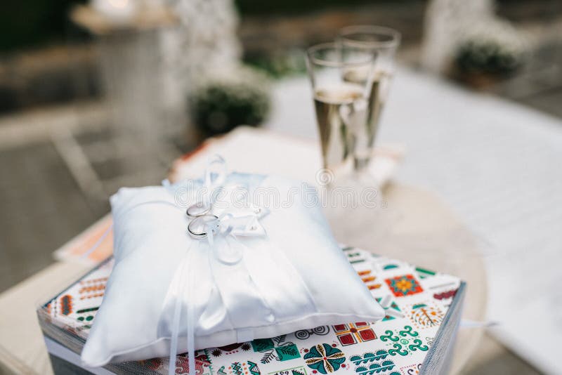 Wedding Rings with a Wedding Decor Stock Image - Image of romance ...