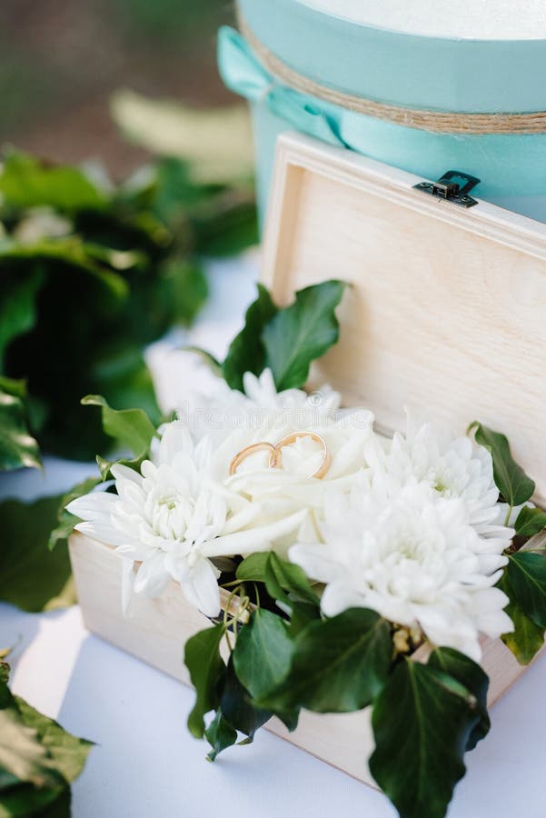 Wedding Rings with a Wedding Decor Stock Photo - Image of relationship ...