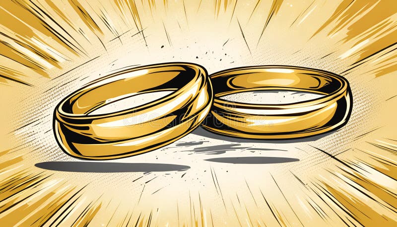 Wedding Rings Graphic Style Digital Art Stock Illustration ...