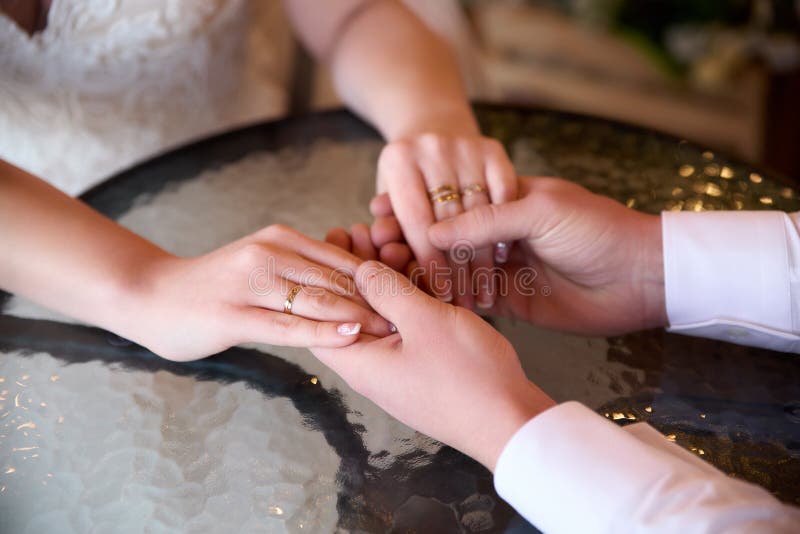 Wedding rings on hands stock photo. Image of male, lifestyle - 262245584
