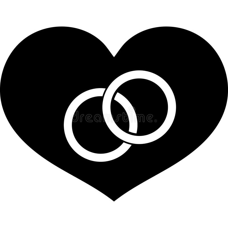Wedding rings in a heart stock vector. Illustration of groom - 345884638
