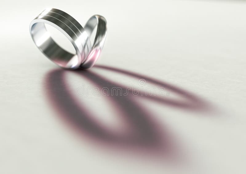 Wedding Rings Heart Shadow stock illustration. Illustration of couple ...