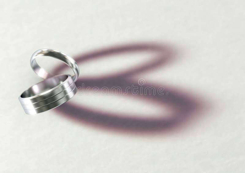 Wedding Rings Heart Shadow stock illustration. Illustration of family ...