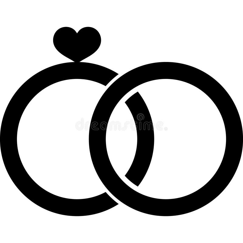 Wedding rings with heart stock vector. Illustration of ring - 339725401