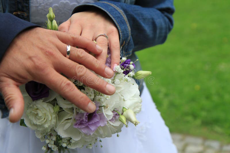Wedding Rings on the Human Hands Stock Photo - Image of wear, hands ...