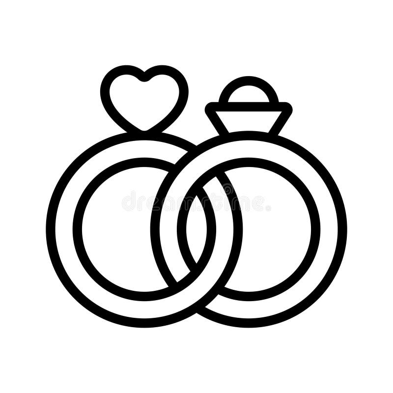 Wedding Rings Icon, Engagement Rings Vector Design Stock Vector ...
