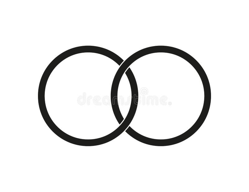 Wedding Rings Silhouette Icon. Two Ring Vector Illustration Isolated on ...