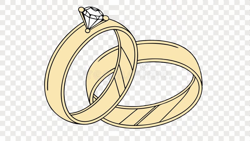 Wedding Rings Intertwined, Love and Commitment Symbol Vector Design ...