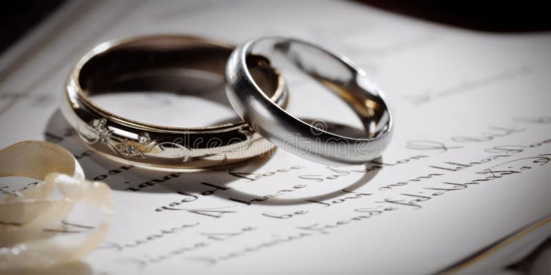 Wedding Rings on Wedding Invitation Stock Illustration - Illustration ...