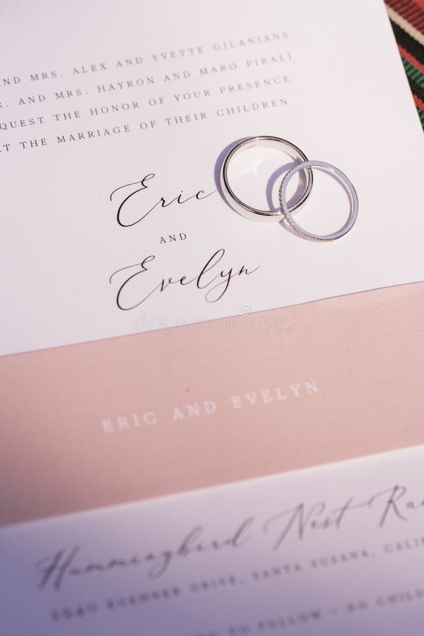 Wedding Rings and Wedding Invitation Stock Photo - Image of traditional ...