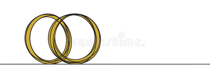 Wedding Rings Line Art Vector Illustration Stock Vector - Illustration ...